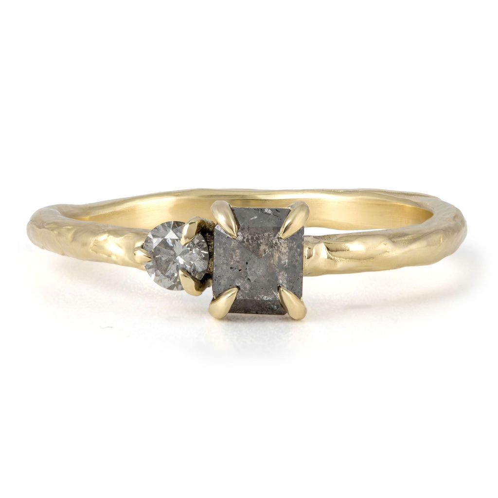 'Lola' Asymmetric Diamond Engagement Ring– Anvil and Ivy